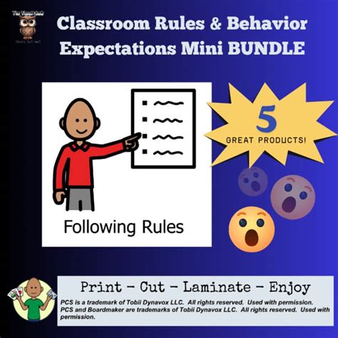 Classroom Rules And Behavior Expectations Visual Bundle Aba Autism
