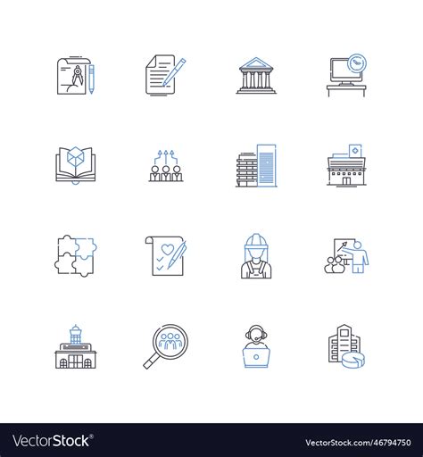 Testing Line Icons Collection Verification Vector Image