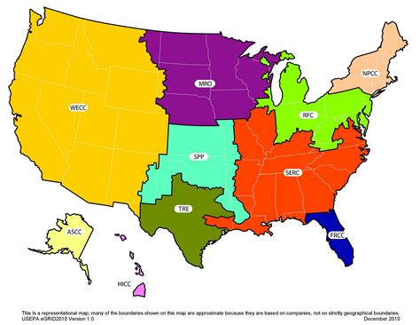 Nerc Region Representational Map Energy And The Environment Us Epa
