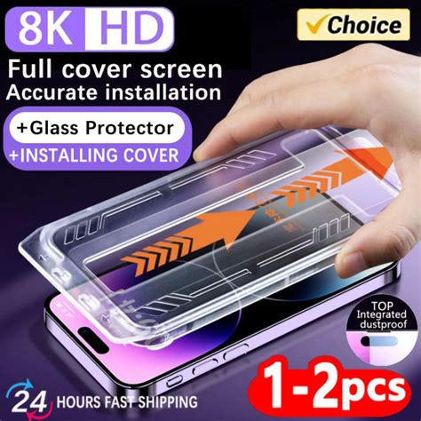 1 2pcs 8k Oleophobic Coating Dust Free Installation Screen Protector