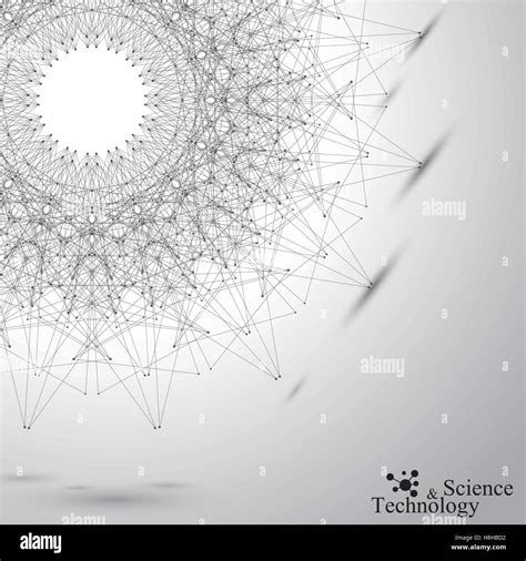 Geometric Abstract Background With Connected Lines And Dots Futuristic Technology Design