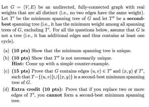Solved Let G V E Be An Undirected Fully Connected