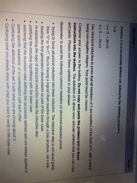 solved question 1 10 pts assume s is a recursively defined