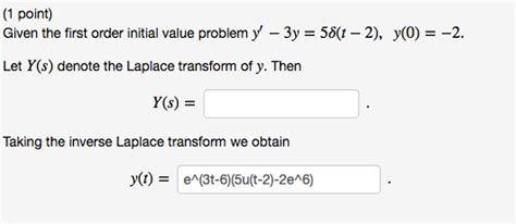 Solved Given The First Order Initial Value Problem Y 3y