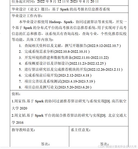 计算机毕业设计hadoopsparkhive高考推荐系统 高考分数线预测 高考可视化 大数据毕业设计源码lw文档ppt详细讲解 Csdn博客
