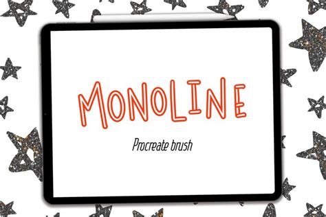 Monoline Outline Procreate Brush Procreate Lettering