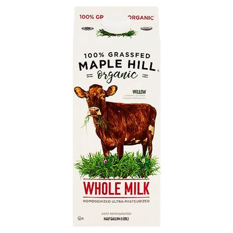 Maple Hill 100 Grassfed Organic Whole Milk Half Gallon The Fresh Grocer