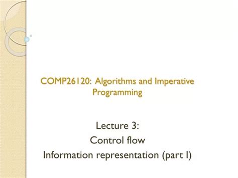 Ppt Comp26120 Algorithms And Imperative Programming Powerpoint Presentation Id2753011