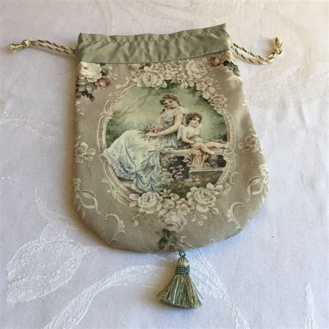 Handmade Cotton And Silk Reticule With Artist Designed Fabric White