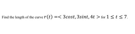 solved find the length of the curve r t