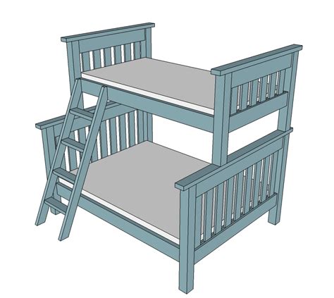 Twin Over Double Bunk Bed Plans Pdf Woodworking
