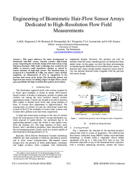 pdf high resolution biomimetic hair flow sensors