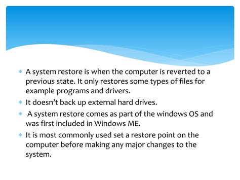 PPT System Restore PowerPoint Presentation Free Download ID