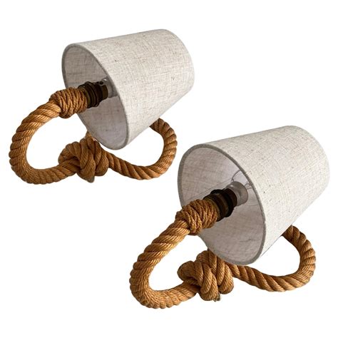 Audoux Minet Pair Of Cord Lamps For Sale At 1stdibs