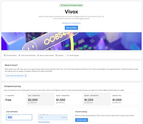 Vivox Pricing Unclarity Unity Services Unity Discussions