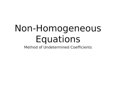 Ppt Non Homogeneous Equations Dokumentips