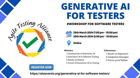 Join Our Workshop On Generativeai Softwaretesting Agile Testing