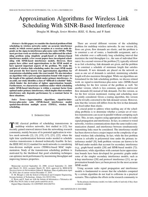 Pdf Approximation Algorithms For Wireless Link Scheduling With Sinr