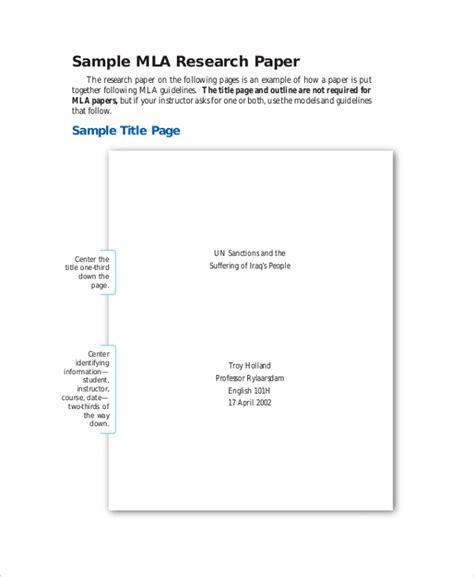 Research Paper In Mla Format Template Design Talk