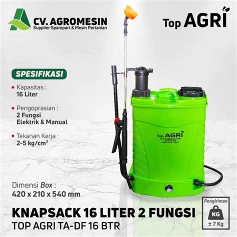 Jual Mesin Penyemprot Pertanian Knapsack Sprayer 16 Liter Top Agri 2 In 1 Manual Elektrik