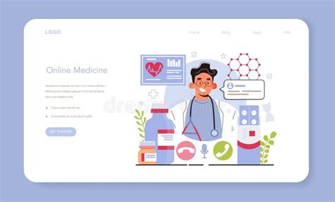 Online Medicine Web Banner Or Landing Page It Medical Services Stock Vector Illustration Of