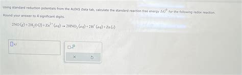 solved using standard reduction potentials from the aleks