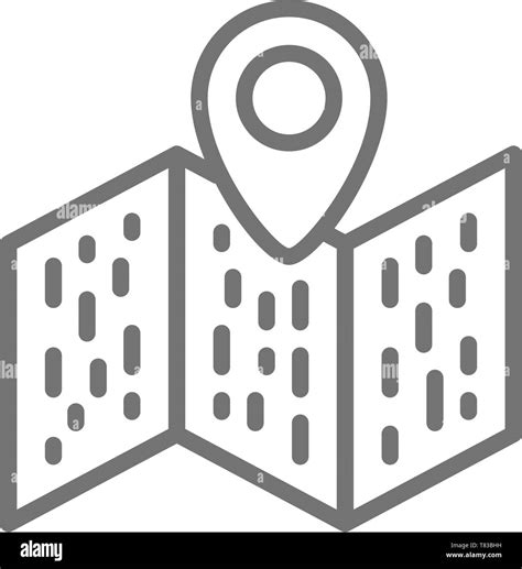 Map With Pointer Navigation Location Pin Line Icon Stock Vector Image Art Alamy
