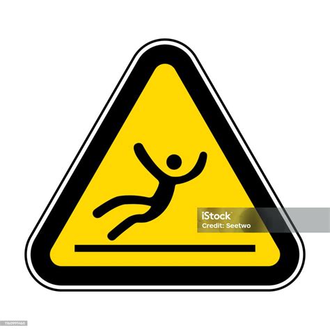 흰색 배경에 미끄러운 표면 기호 분리조심벡터 일러스트 레이션 Eps10 경계 표지에 대한 스톡 벡터 아트 및 기타 이미지 경계 표지 기민 노랑 Istock