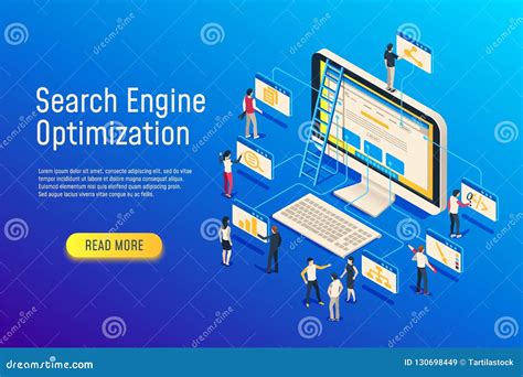 Isometric Seo Optimization Website Team Computer Optimizing 3d Seo
