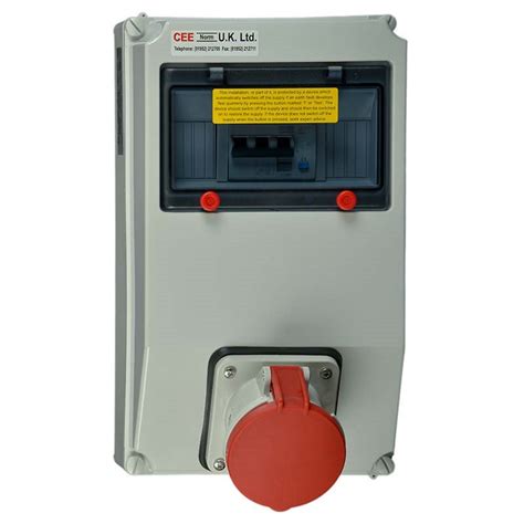 Rcd Protected Surface Mounting Socket Outlets Single Outlet 63a 400v 5p Ip44 A Type Protected