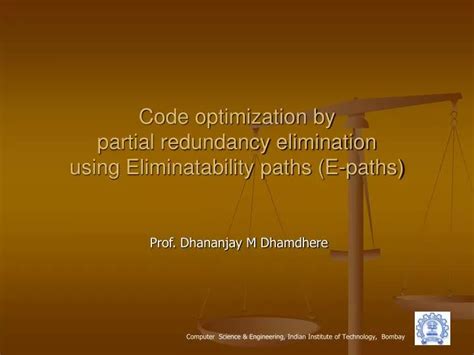 Ppt Code Optimization By Partial Redundancy Elimination Using