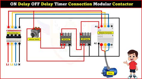 On Delay Off Delay Timer Connection Modular Contactor Youtube