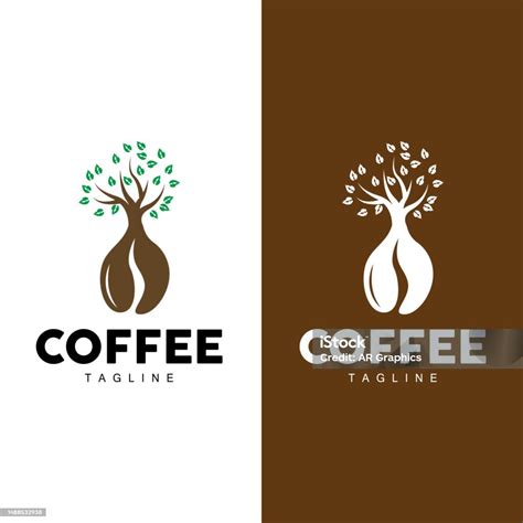 커피 로고 커피 트리 디자인 카페 음료 벡터 아이콘 브랜드 일러스트 레이 션 기호 0명에 대한 스톡 벡터 아트 및 기타 이미지 0명 갈색 광고 Istock
