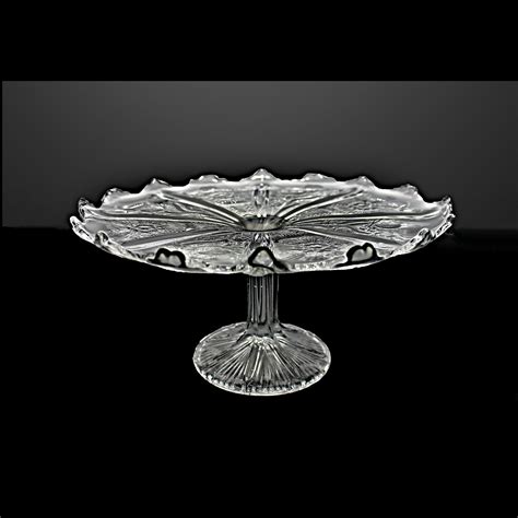 Eapg Antique Cake Stand Higbee Delta Paneled Thistle Dessert Stand