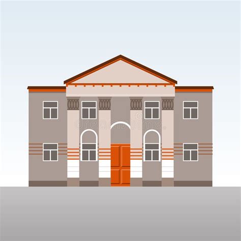 Classical Building With Columns Stock Vector Illustration Of Geometrical Academic 72141704