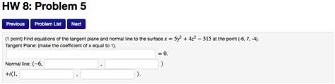 Solved Hw 8 Problem5 Previous Problem List Next 1 Point