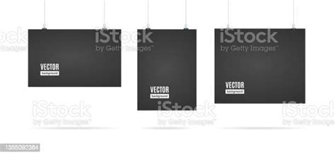 사실적인 상세한 3d 블랙 페이퍼 블랭크 세트 벡터 0명에 대한 스톡 벡터 아트 및 기타 이미지 0명 3차원 형태 간판 Istock