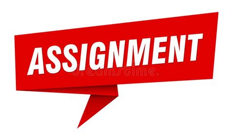 Assignment Banner Assignment Speech Bubble Label Sticker Sign Template Stock Vector