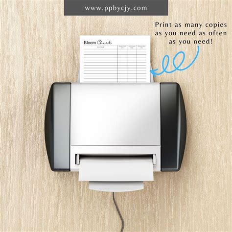 Bloom Chart Printable Template Plant Growth Tracker Digital