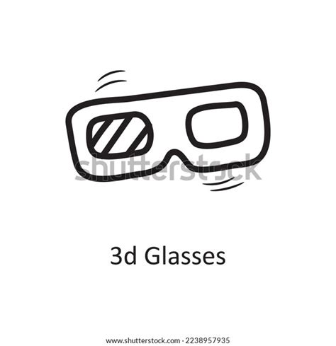 3d Glasses Vector Outline Icon Design Stock Vector Royalty Free