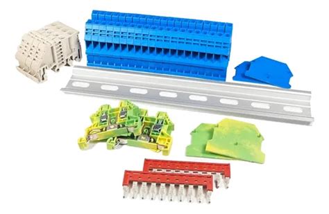 Ici Dinkle Din Rail Bloque Kit 2 Azul 20 Dk4n Bl 10 Awg 30a Envío Gratis
