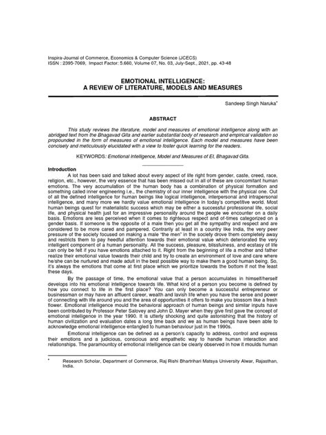 Emotional Intelligence Paper Published Download Free Pdf Emotional