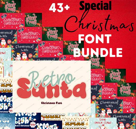 Christmas Font Bundle Holiday Fonts Cursive Font Font Bundle Winter