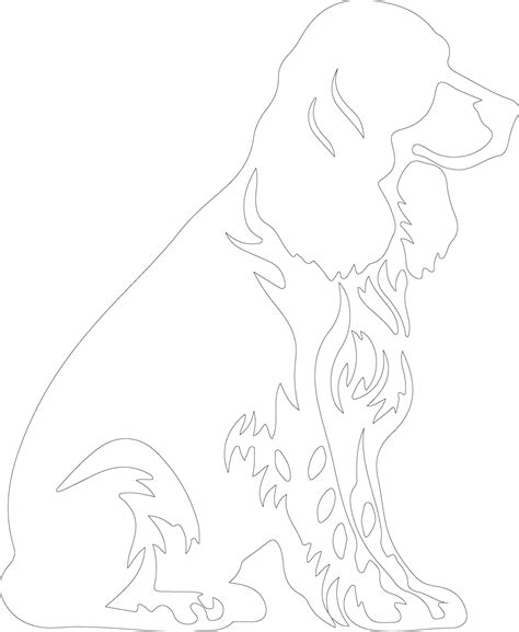 English Springer Spaniel Outline Silhouette 39057795 Vector Art At Vecteezy