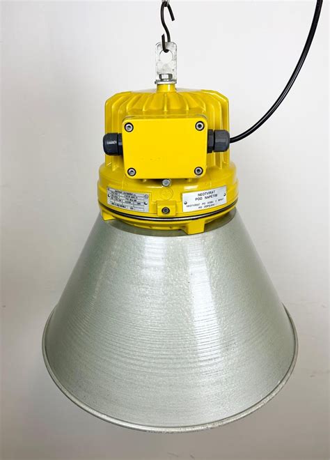 Yellow Industrial Explosion Proof Lamp With Aluminium Shade 1990s For