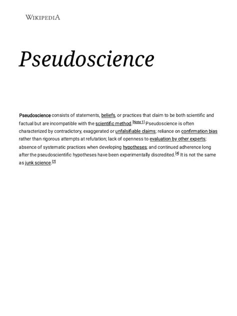 Pseudoscience Wikipedia Pdf Pseudoscience Falsifiability