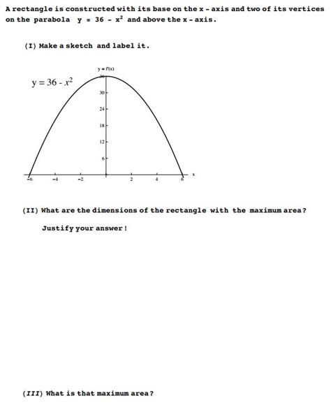 Solved A Rectangle Is Constructed With Its Base On The X Chegg Com