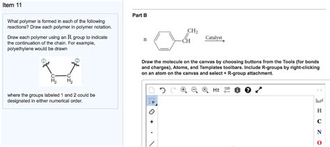 Solved Item 11 Part A What Polymer Is Formed In Each Of The