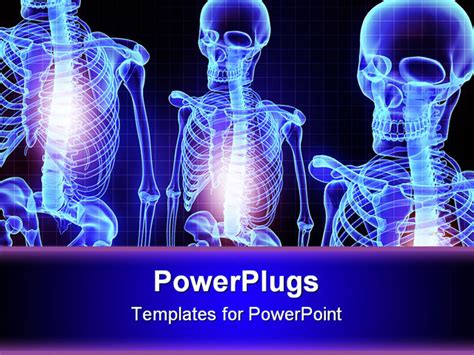 Digital Illustration Of Skeleton In Color Background PowerPoint Template Background Of Skeleton
