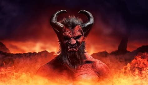 A Devil With A Red Head And Horns Is Shown In This Image Premium Ai